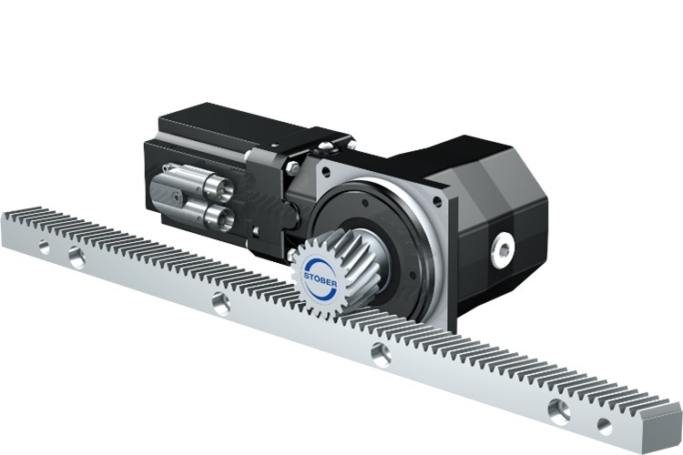 Rack and pinion drives with directly attached synchronous servo motors