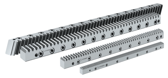 STÖBER Zahnstangen: Doppelte Bohrung, geschliffen & gehärtet